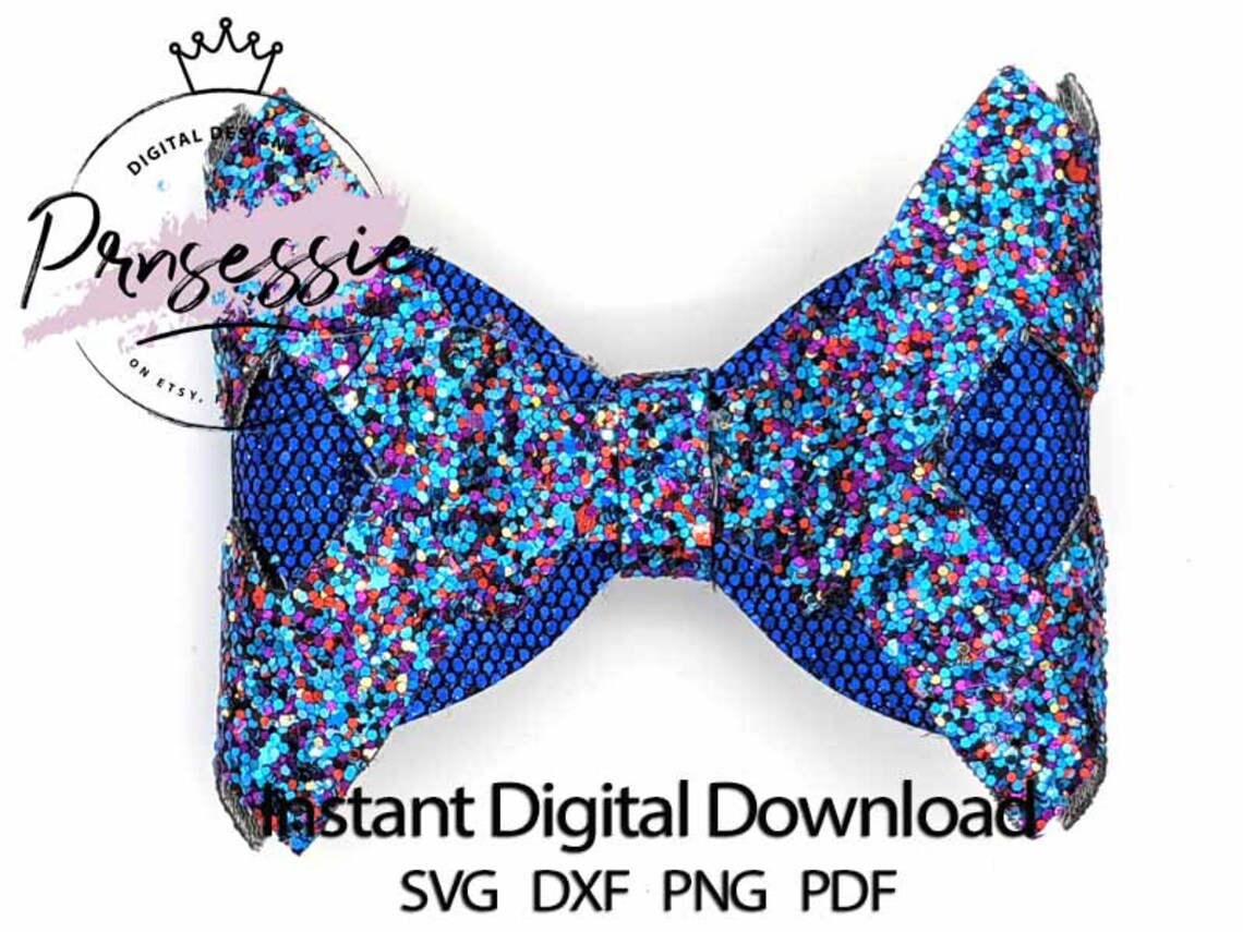 Digital SVG PDF DXF Diamonds Bow Template Digital Bow - Etsy
