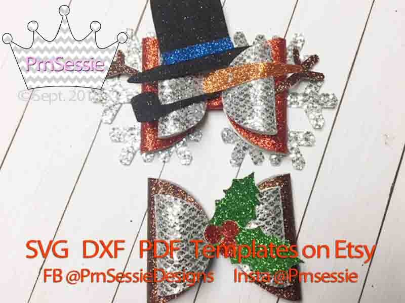 Digital SVG DXF PDF Winter Wonderland Bow Template, Winter Bow, Digital ...