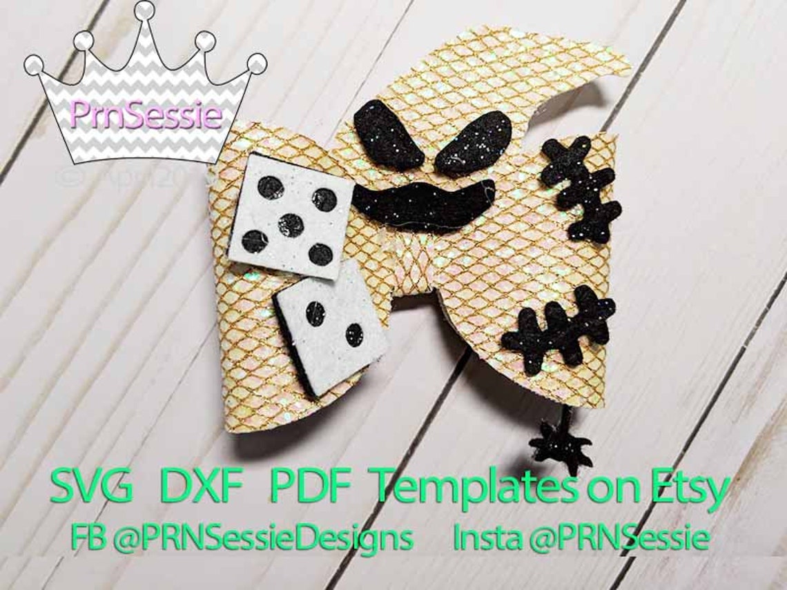 Digital SVG, DXF, PDF Nightmare Bow Template Bundle, Jack and Sally Svg ...