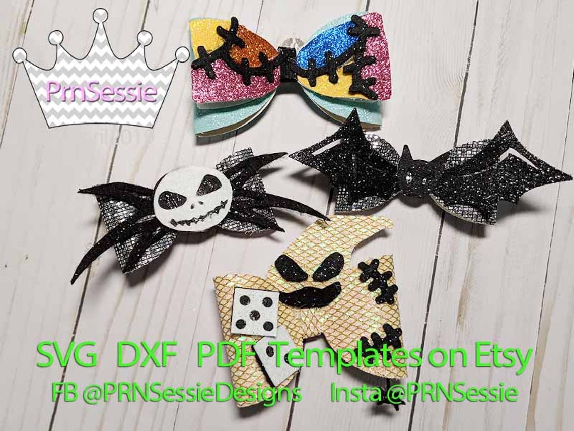 Digital SVG DXF PDF Nightmare Bow Template Bundle Jack and - Etsy