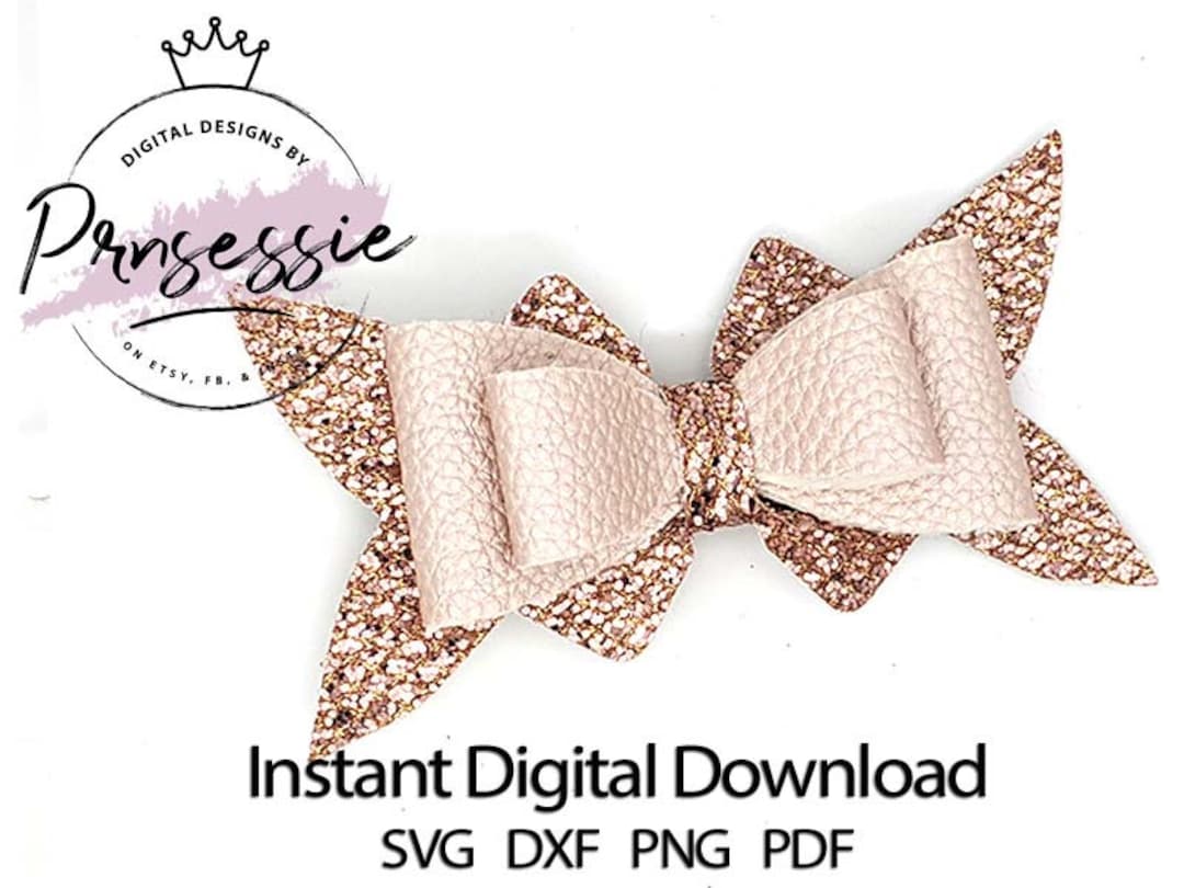 Digital SVG, DXF, PDF Flutterby Bow Template, Bow Template, Digital Bow ...