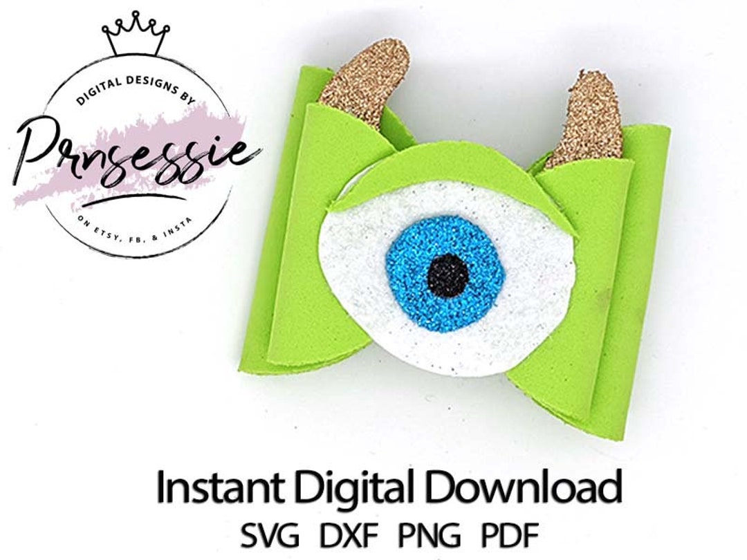 Digital SVG DXF PDF Eyeball Monster Bow Template - Etsy