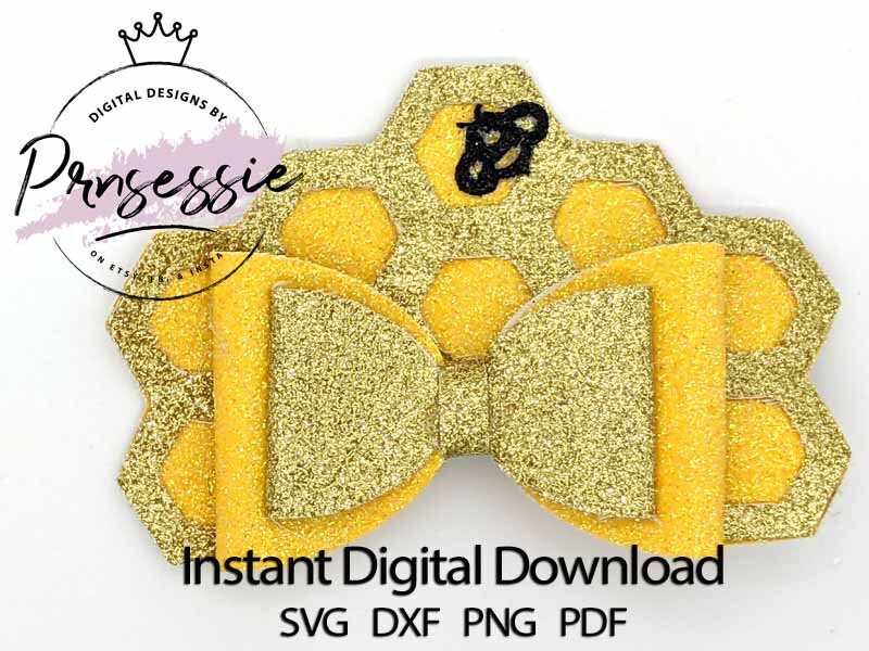 Digital SVG, DXF, PDF Bumble Bee Hair Bow Template, Bumble Bee Svg, Bee ...
