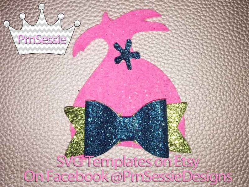 Digital SVG DXF PDF Troll Hair Bow Template Trolls Svg - Etsy