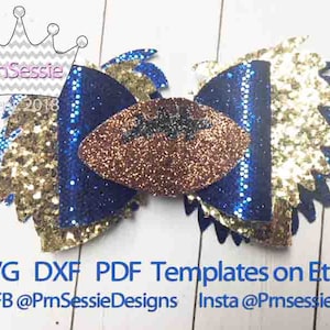 Digital SVG PDF DXF Football Cheer Bow Template, Team Bow, Cheer Bow ...