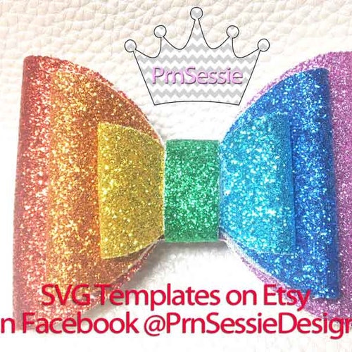 Digital SVG DXF PDF Multi-colored Rainbow Hair Bow Template - Etsy
