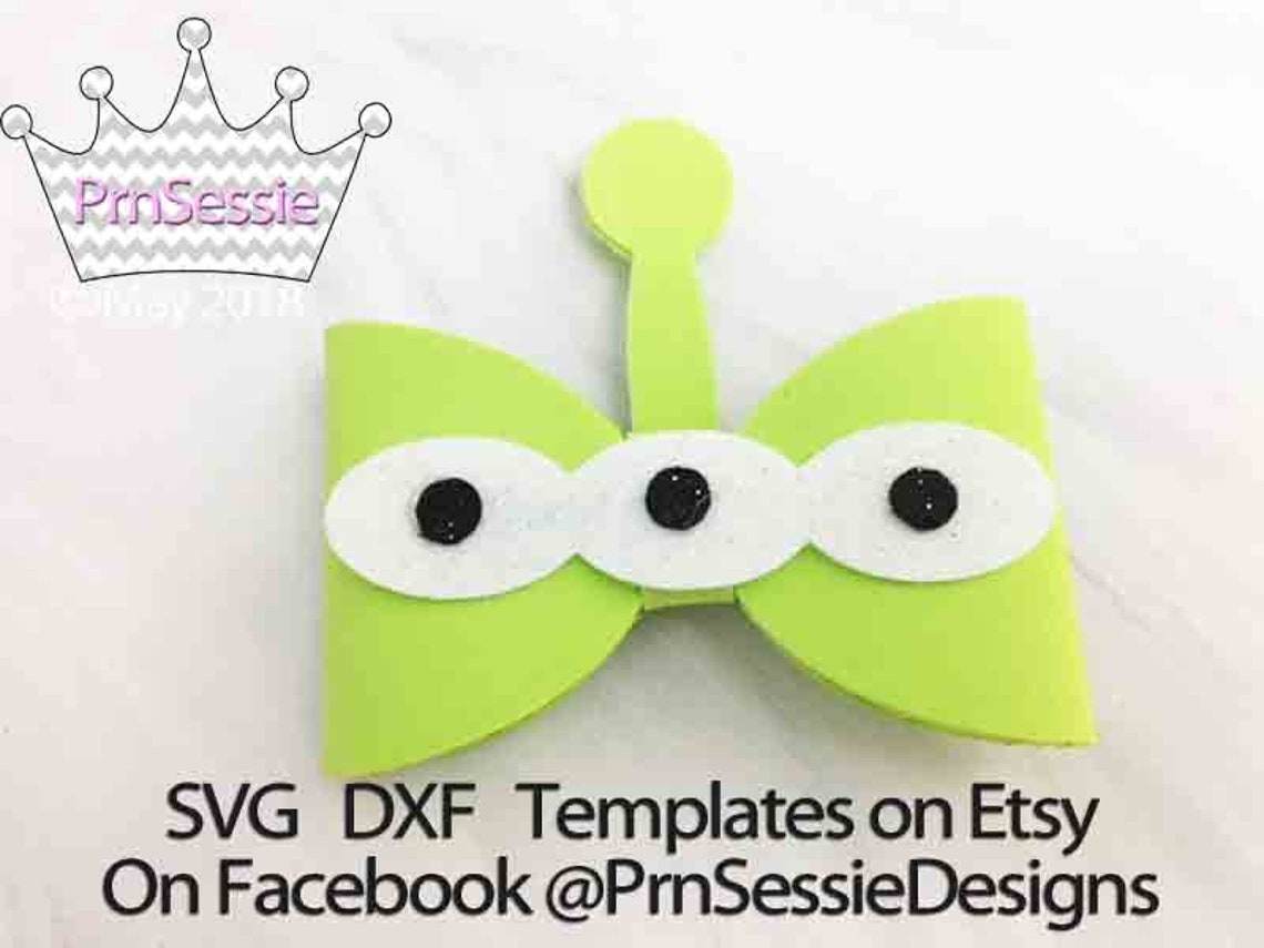 Digital SVG, DXF, PDF Alien Hair Bow Template, the Claw Svg, Alien Svg ...
