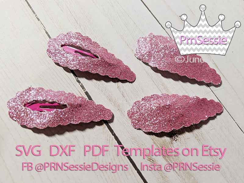 Digital SVG DXF PDF Scalloped Snap Clip Template Cricut - Etsy