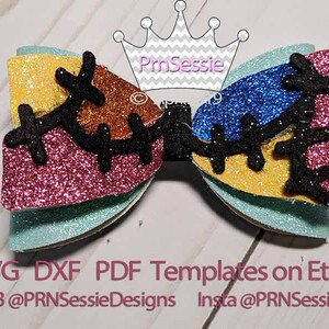 Digital SVG, DXF, PDF Nightmare Bow Template Bundle, Jack and Sally Svg ...