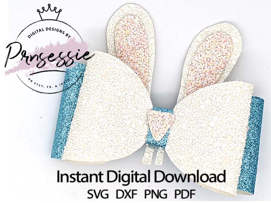 Digital SVG, DXF, PDF Easter Bunny Bow Template - Etsy