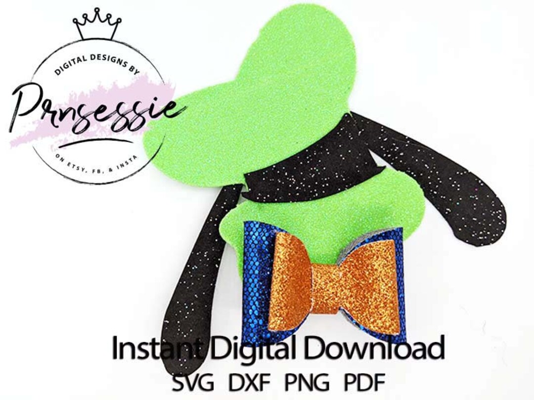Digital SVG, DXF, PDF Goofy Inspired Hair Bow Template - Etsy