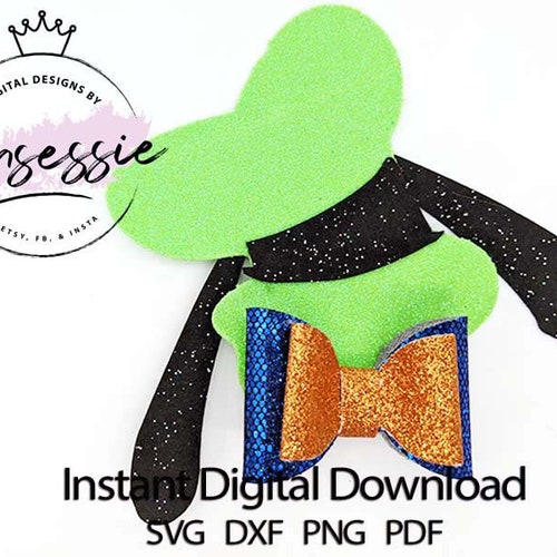 Digital SVG DXF PDF Goofy Inspired Hair Bow Template - Etsy
