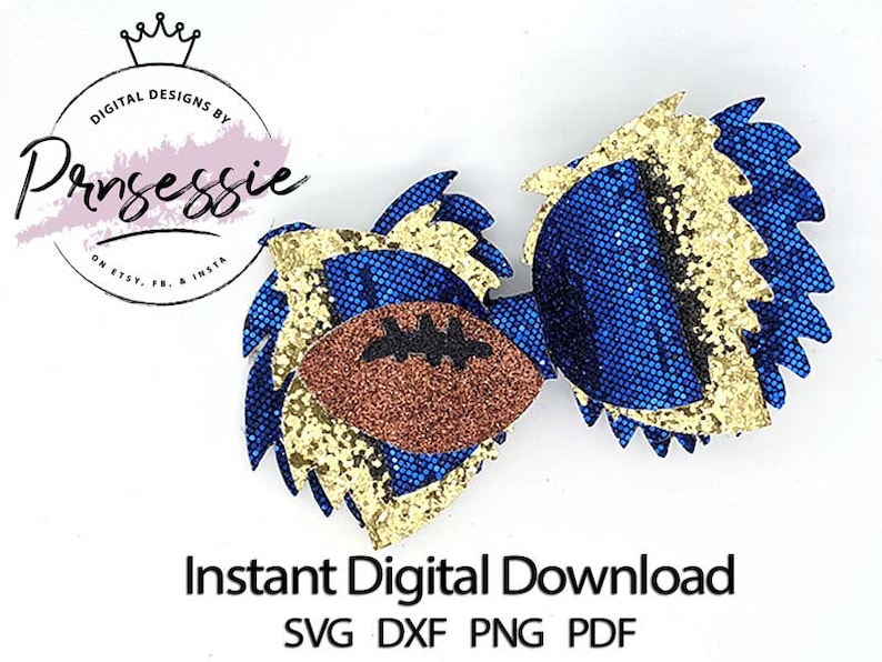 Digital SVG PDF DXF Football Cheer Bow Template, Team Bow, Cheer Bow ...