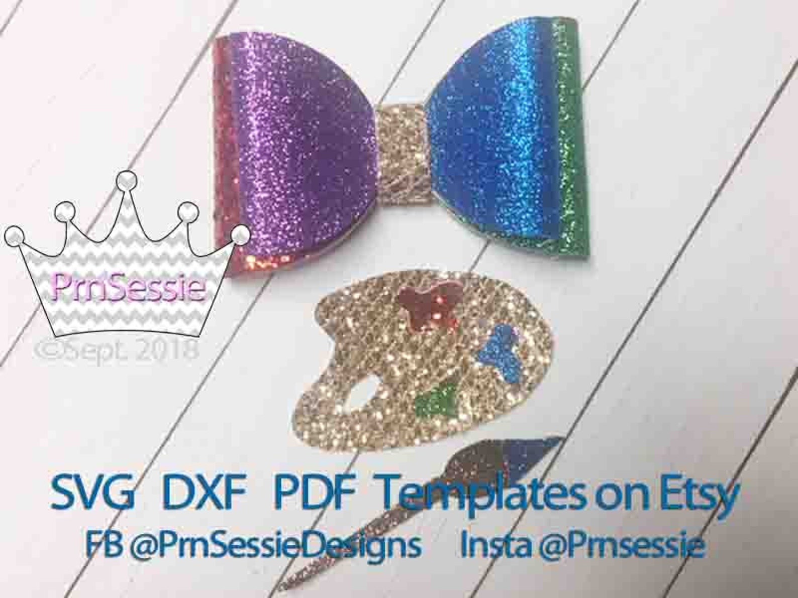 Digital SVG DXF PDF Artist Palette Bow Template, Art Bow, Artist Svg ...
