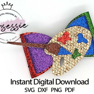 Digital SVG DXF PDF Artist Palette Bow Template Art Bow - Etsy