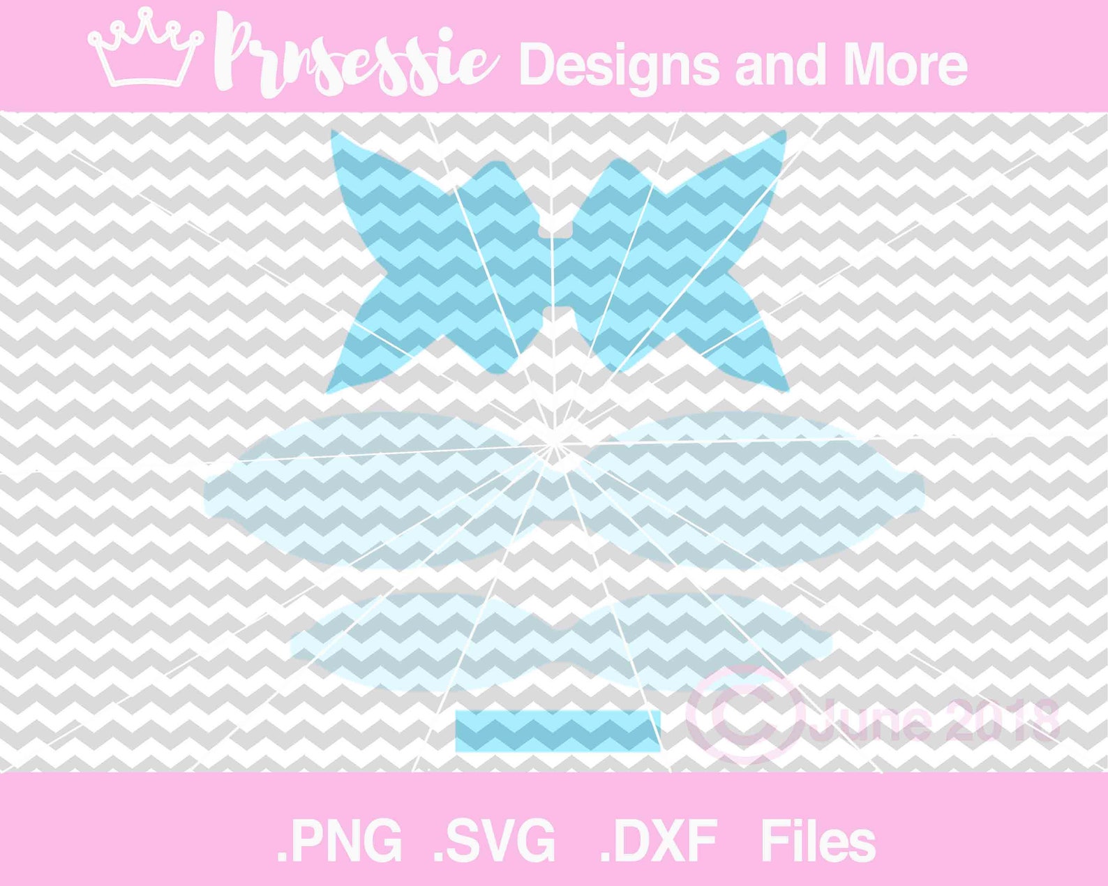 Digital SVG DXF PDF Flutterby Bow Template Bow Template | Etsy