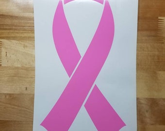 Pink Ribbon Vinyl Decal Breast Cancer Awareness - Etsy
