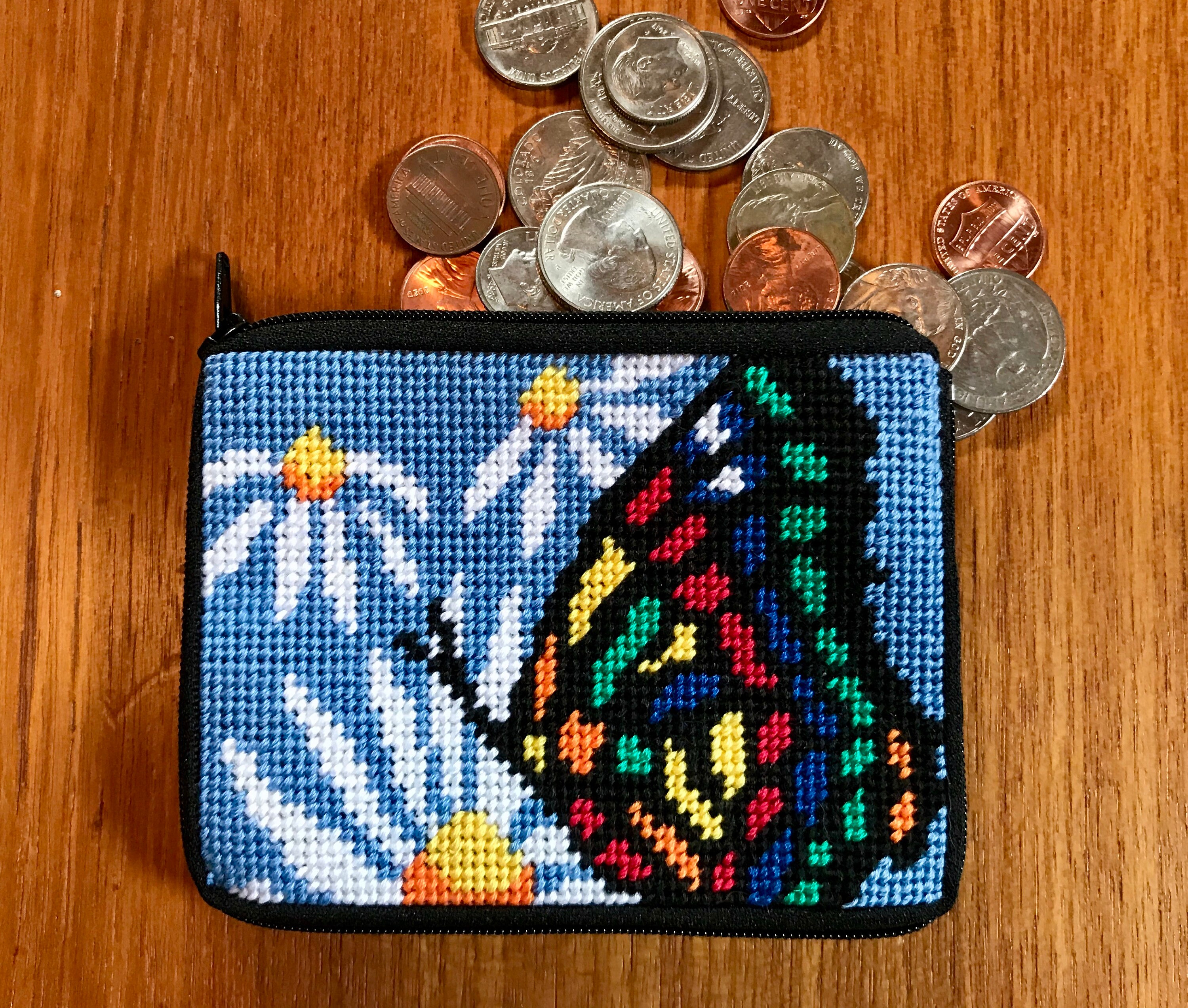 Completed & Cotton Lined Needlepoint Coin/credit Card Cases - Etsy