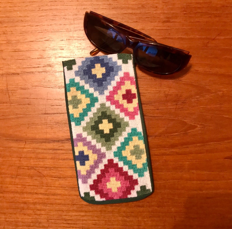 Completed & Cotton Lined Needlepoint Eyeglass/cell Phone Cases - Etsy