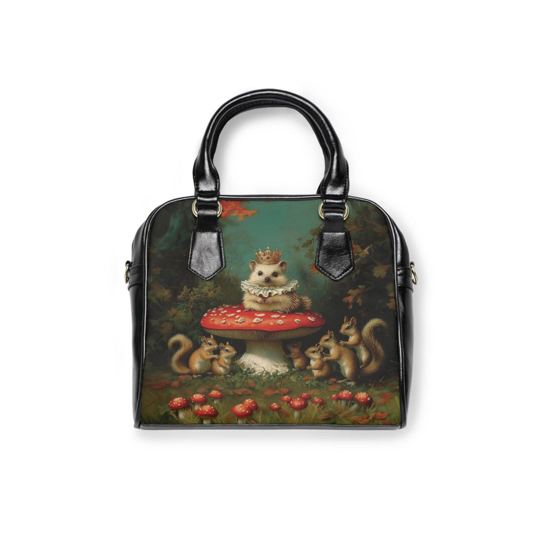 Shoulder Handbag, Whimsical Forest Creatures, Squirrels, Cottagecore ...