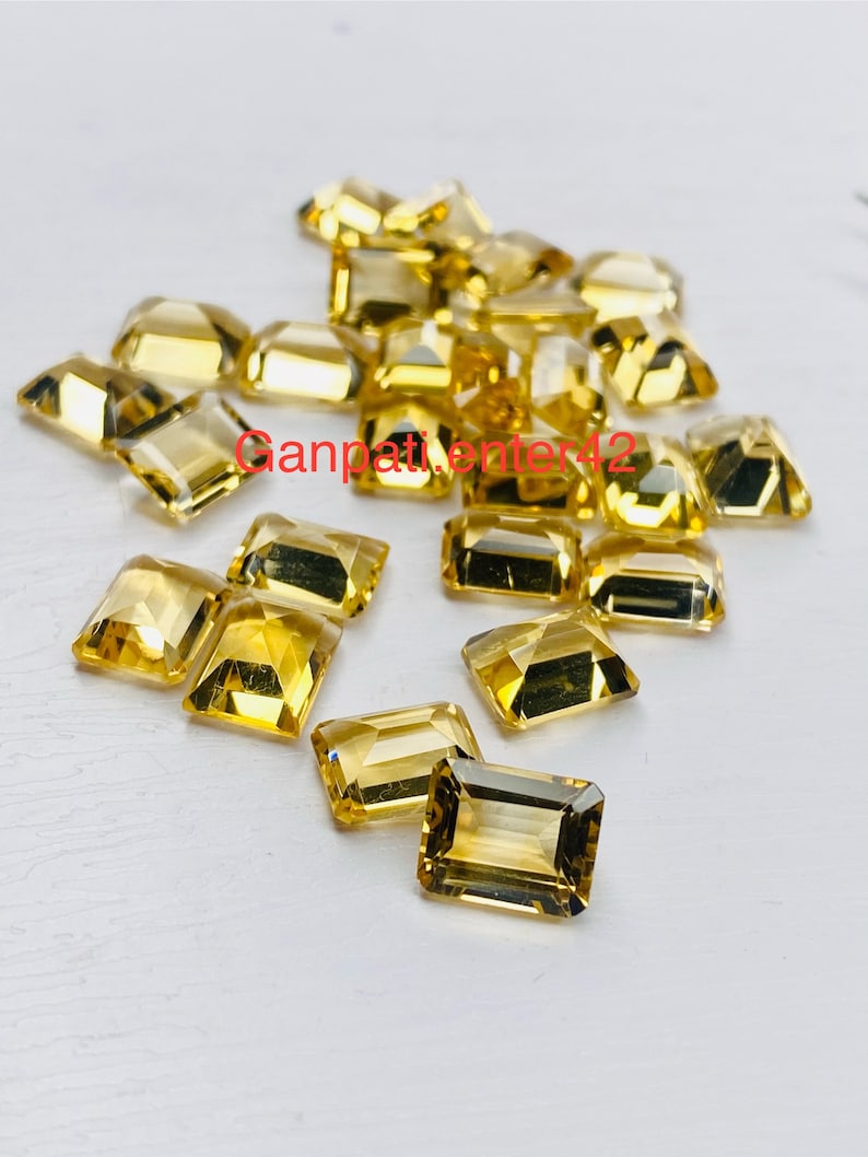 Faceted Octagon Cut Citrine Loose Gemstone: Natural Yellow-golden Stone ...