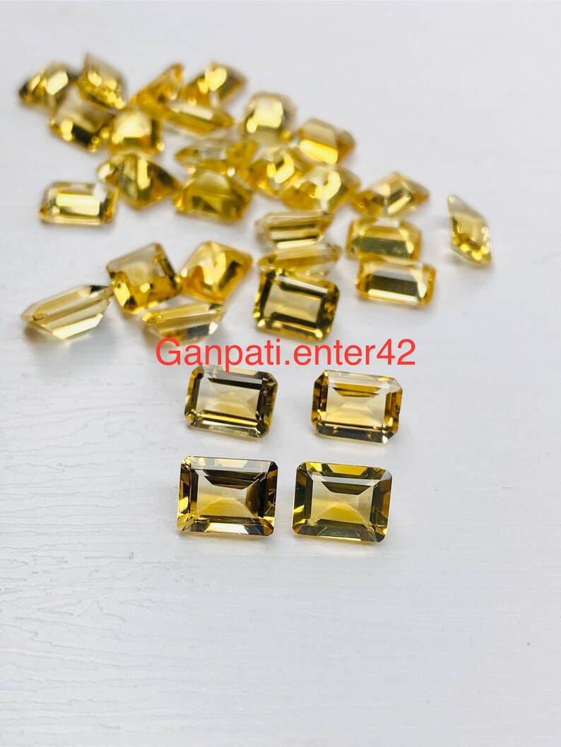 Faceted Octagon Cut Citrine Loose Gemstone: Natural Yellow-golden Stone ...