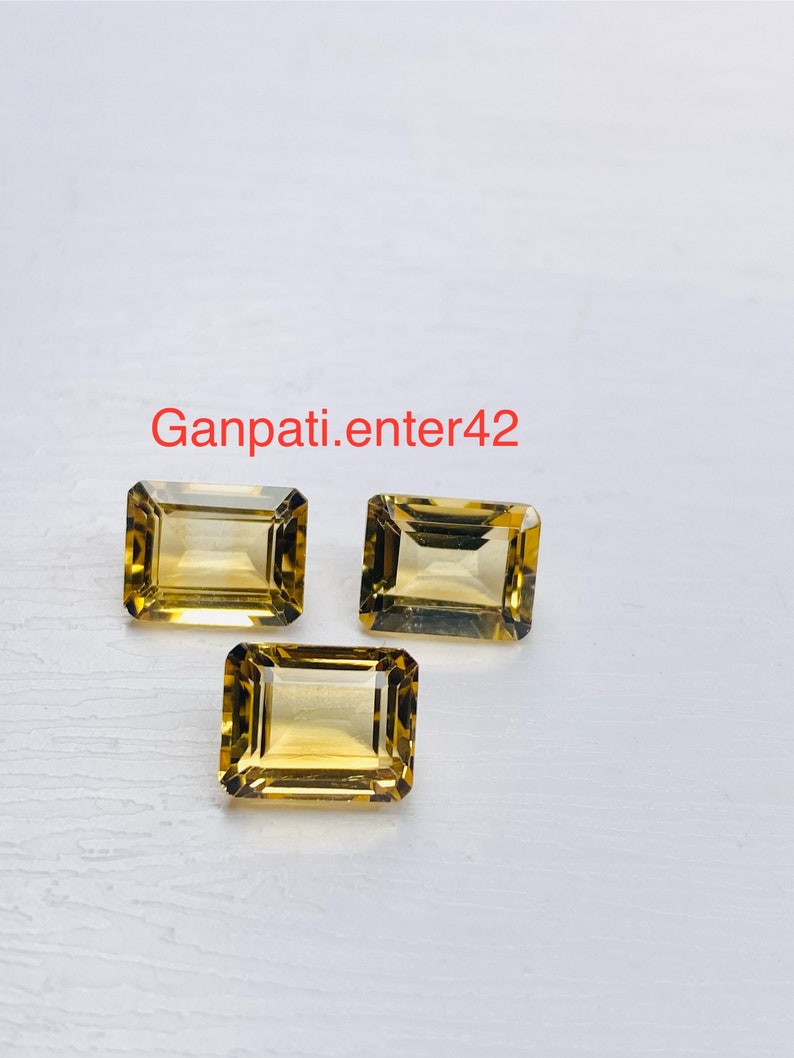 Faceted Octagon Cut Citrine Loose Gemstone: Natural Yellow-golden Stone ...