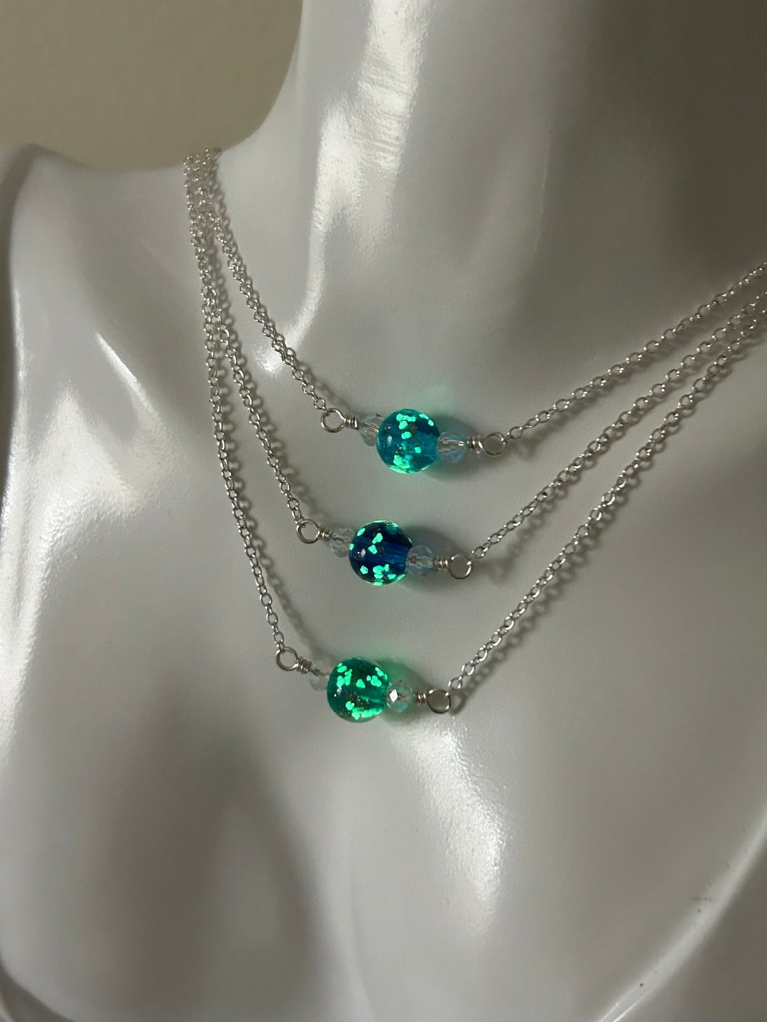 Luminous Glass Bead Necklace Handmade Jewelry Gift - Etsy