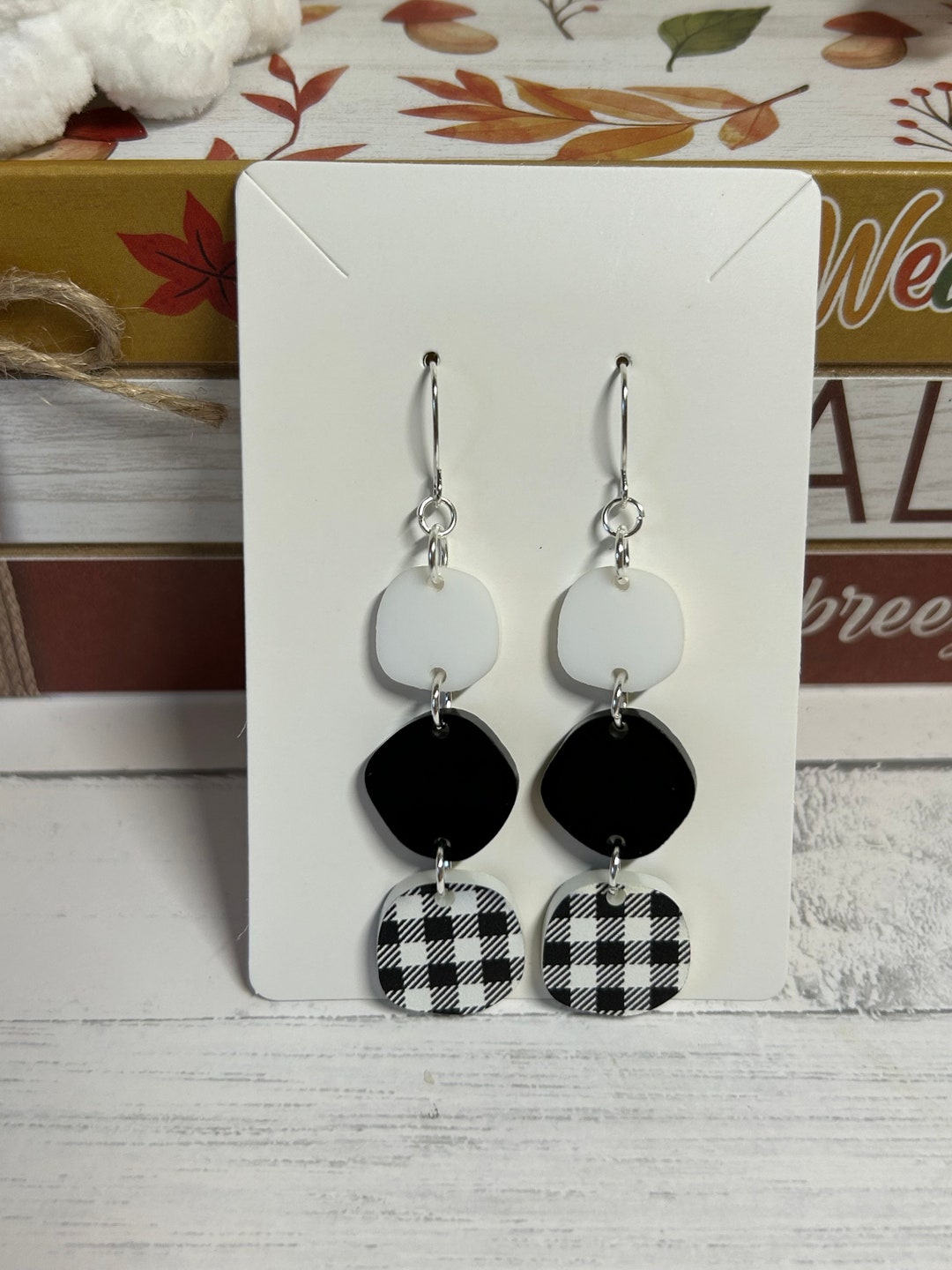 Buffalo Plaid Trio Fall Winter Handmade Jewelry Gift - Etsy