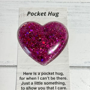 Pocket Hug Heart Resin Heart Pocket Hug Token Positivity Gift Keepsake ...