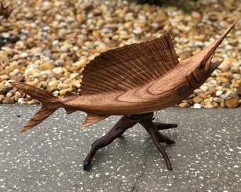 Wood Sailfish Wall Art - Etsy