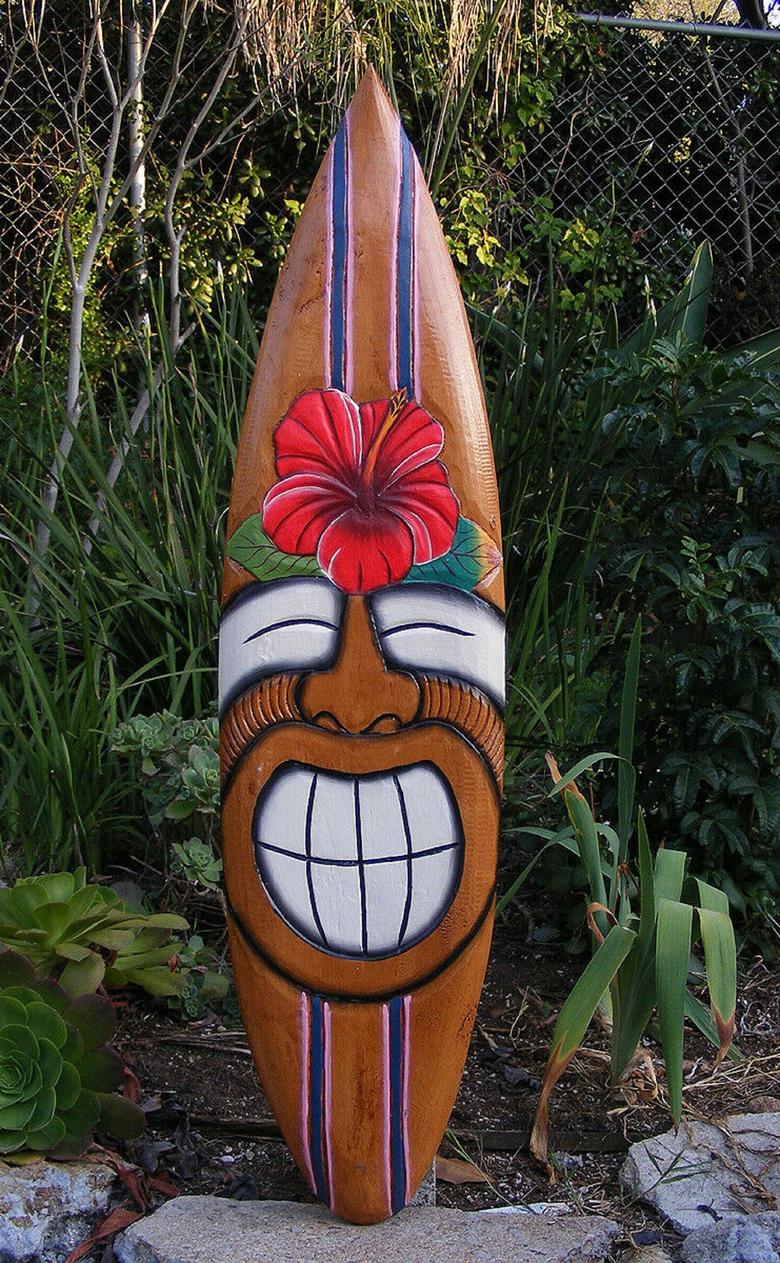 3 PC Tiki Surfboard Set 39 Tiki Statue Set Tiki Mask Set | Etsy