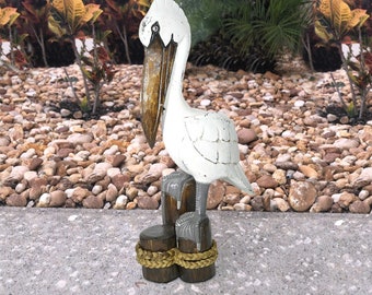 Large Wood Pelican Statue - Etsy