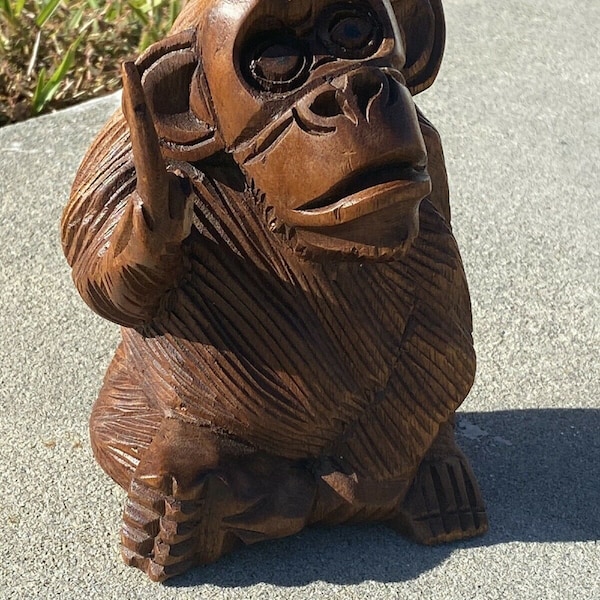 Wood Middle Finger Statue - Etsy