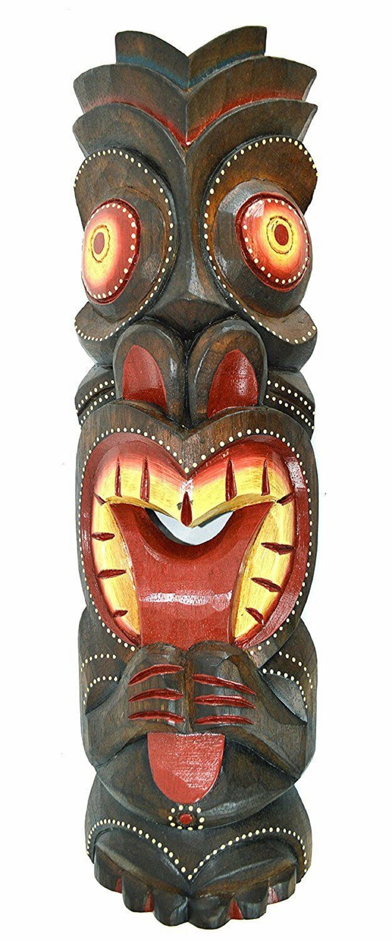 20 Tiki Tongue Mask Tribal Tiki Wood Wall Mask Patio | Etsy