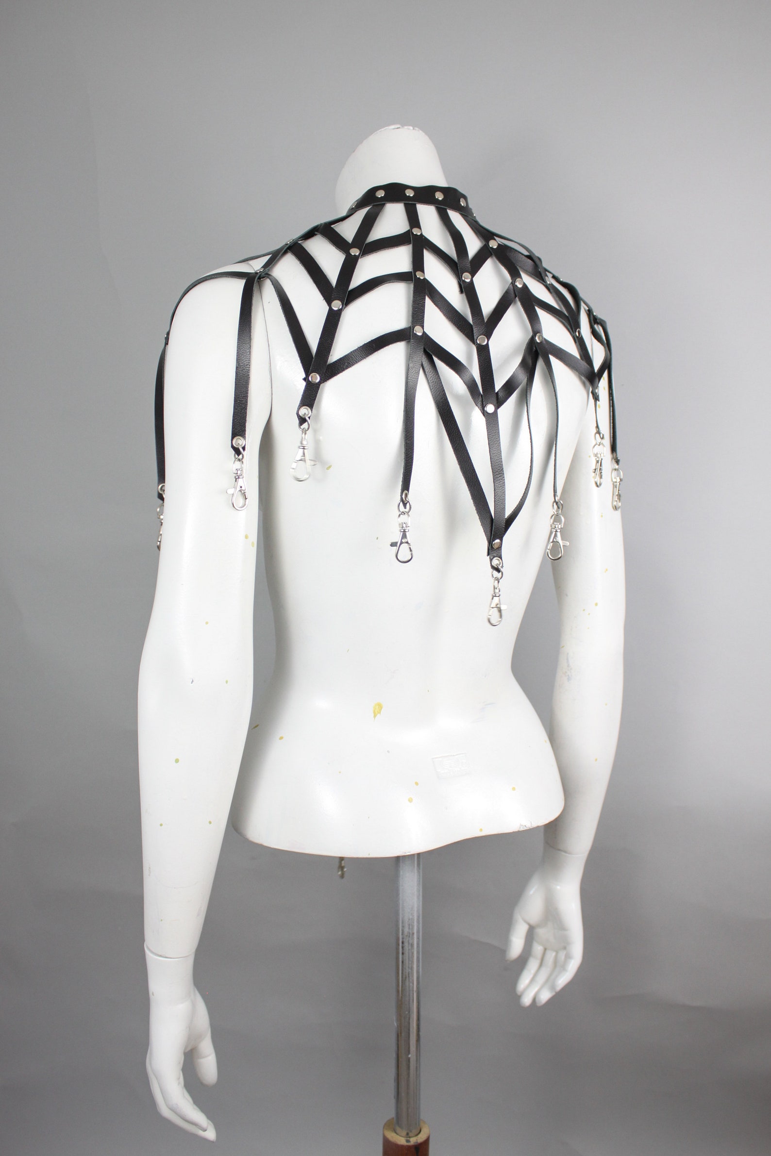 Leather Harness Spider Web Harness Handmade Chest Cage BDSM Accessory ...