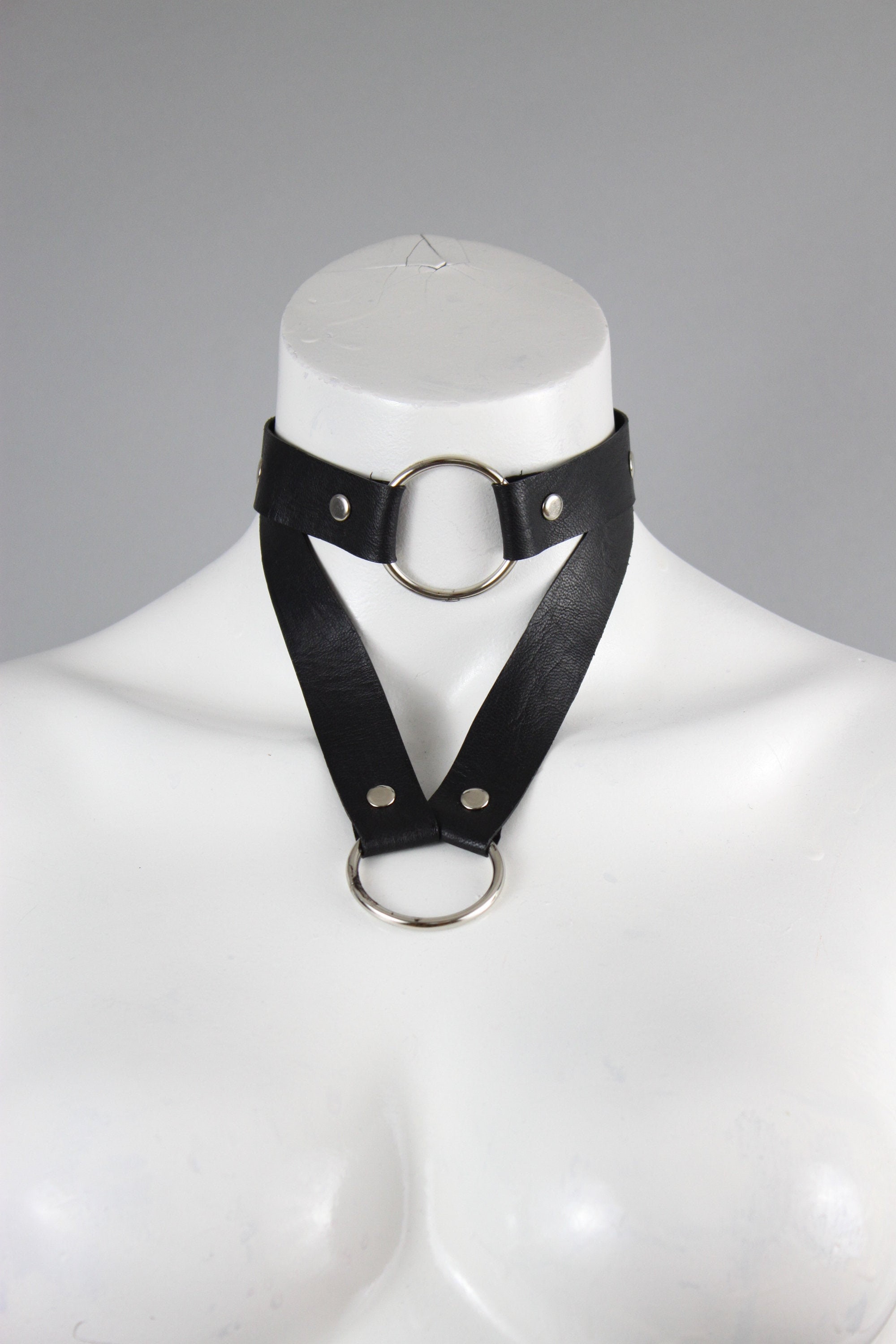 Leather Bib Necklace Leather Choker Alternative Collar - Etsy