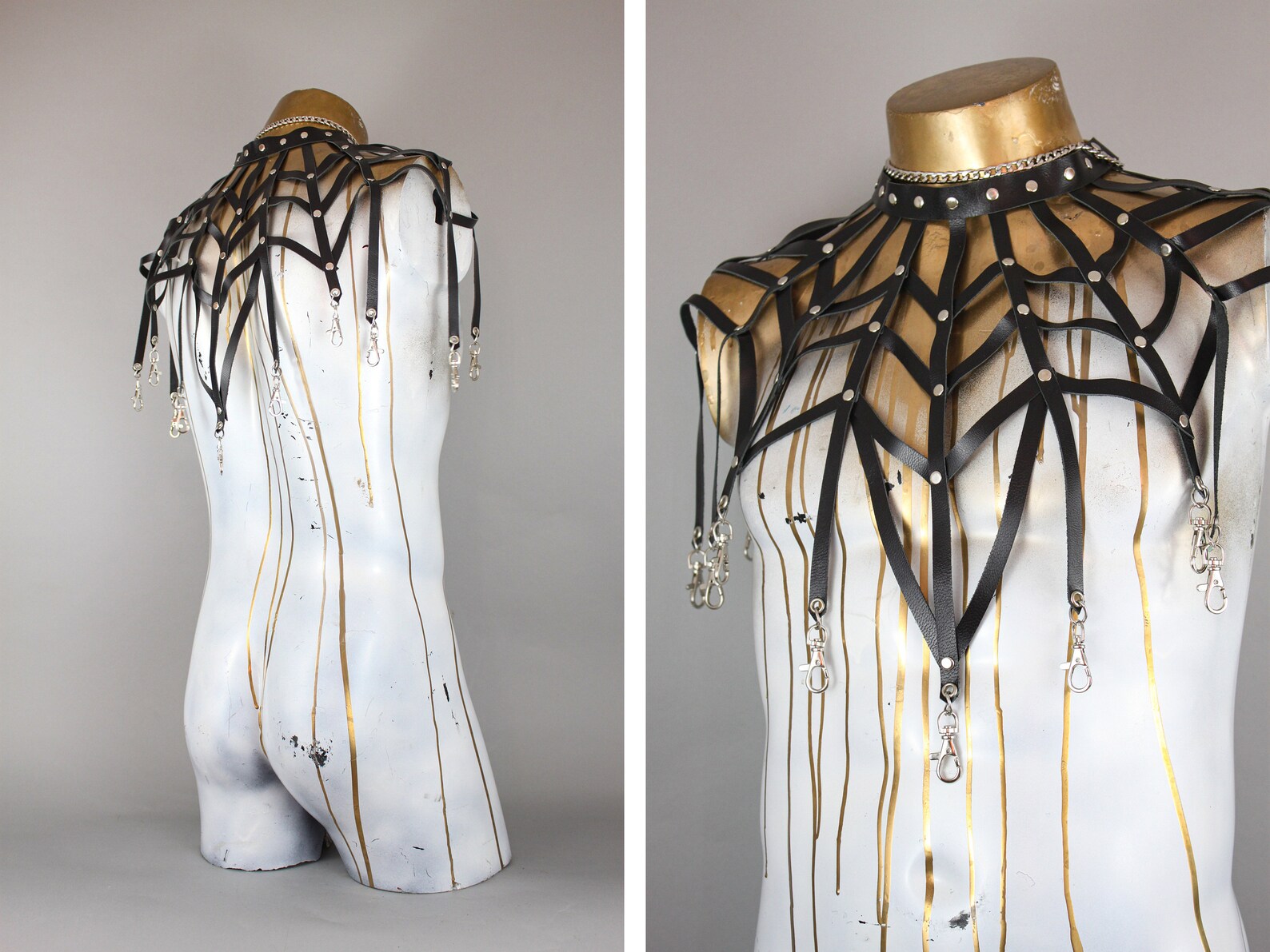 Leather Harness Spider Web Harness Handmade Chest Cage BDSM Accessory ...