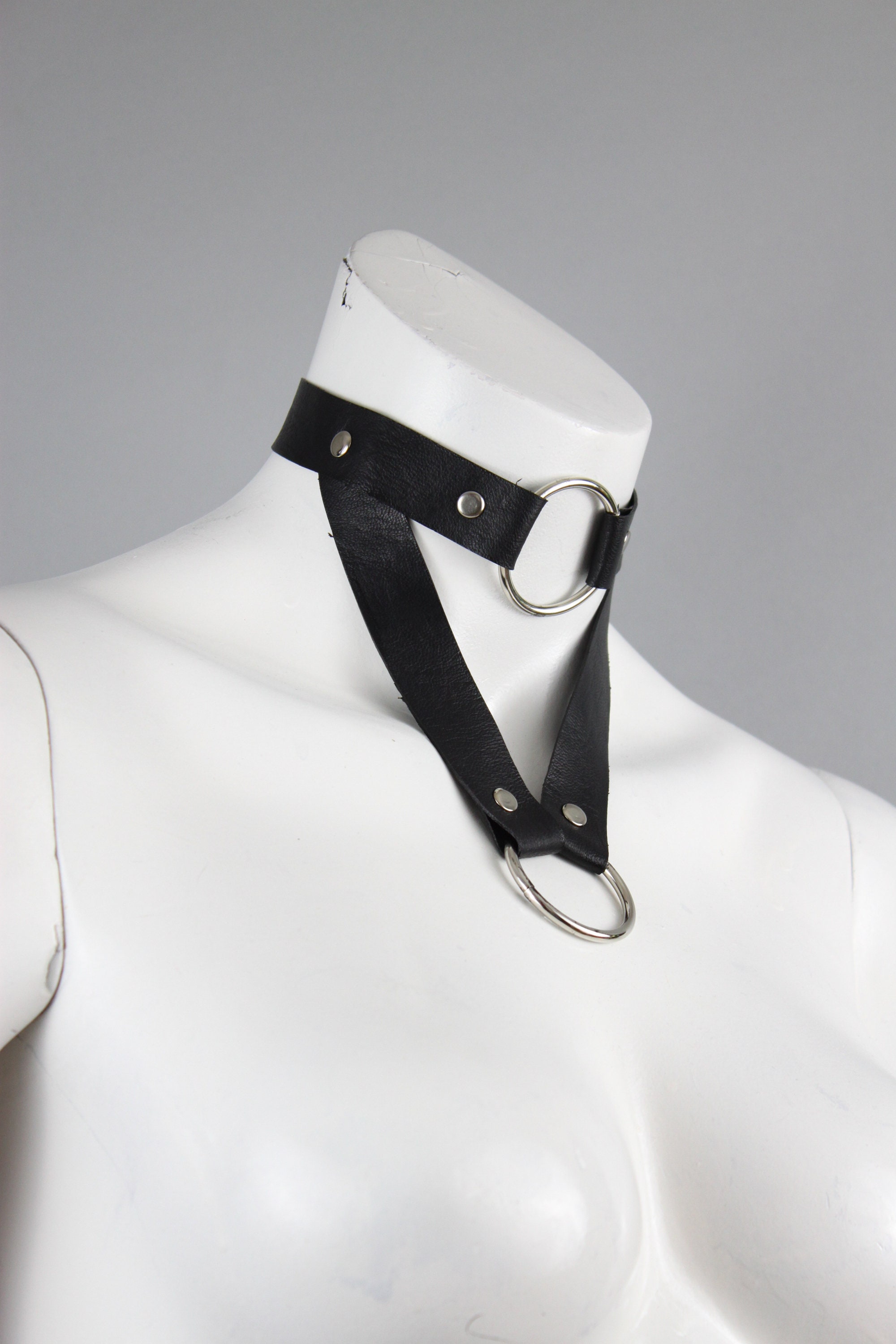 Leather Bib Necklace Leather Choker Alternative Collar - Etsy