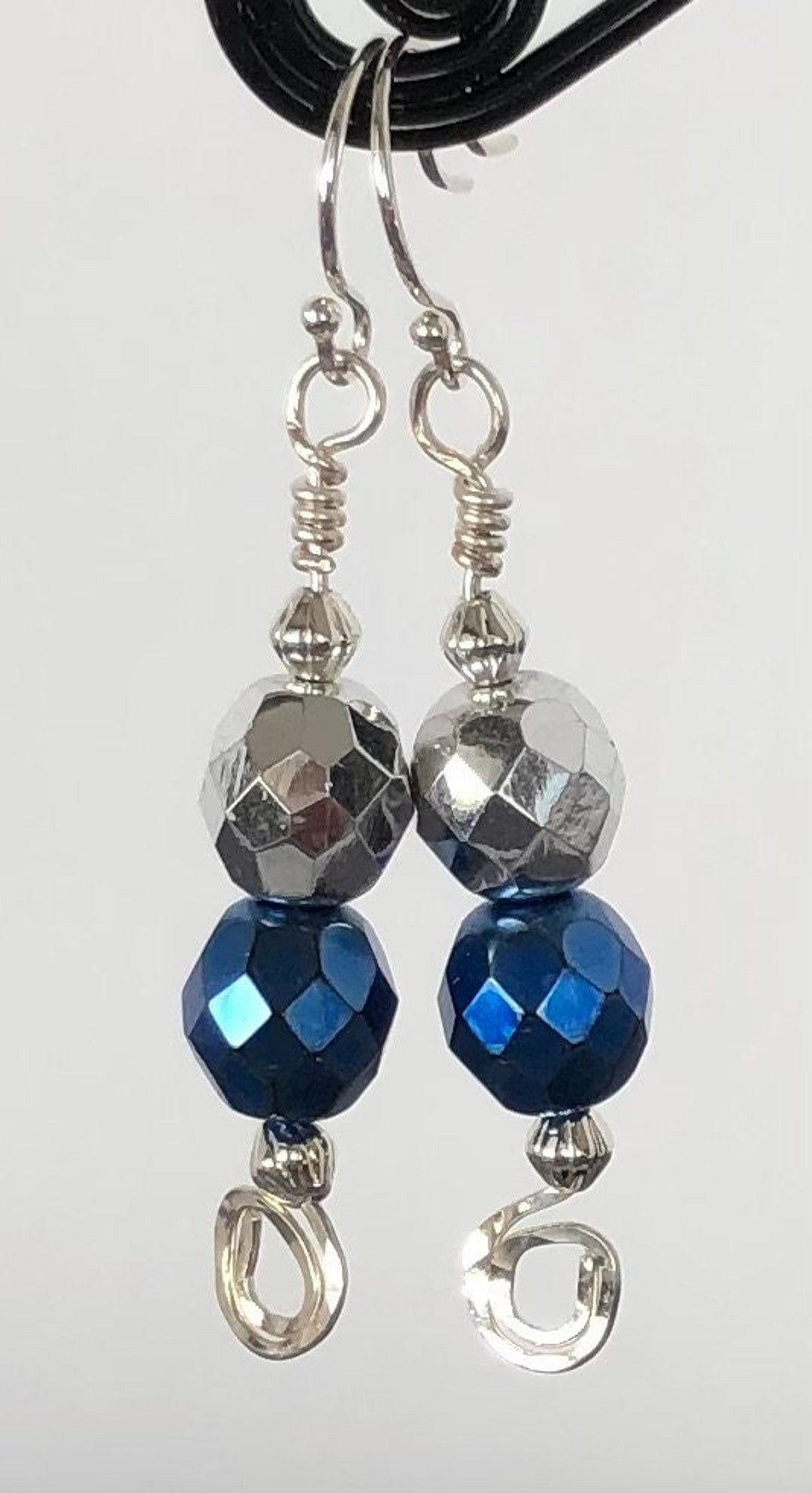 University of Nevada Reno UNR Colors Silver and Blue Metallic Bead and ...