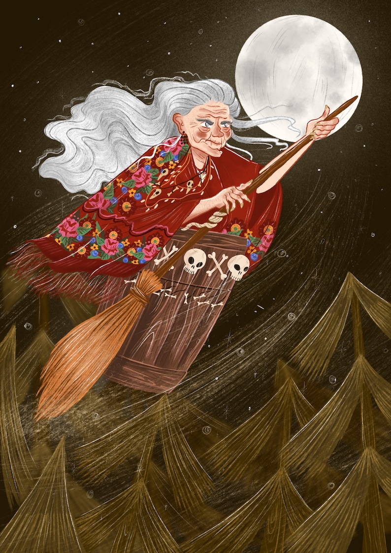 Baba Yaga Slavic Mythology Russian Folk Art Slavic Etsy