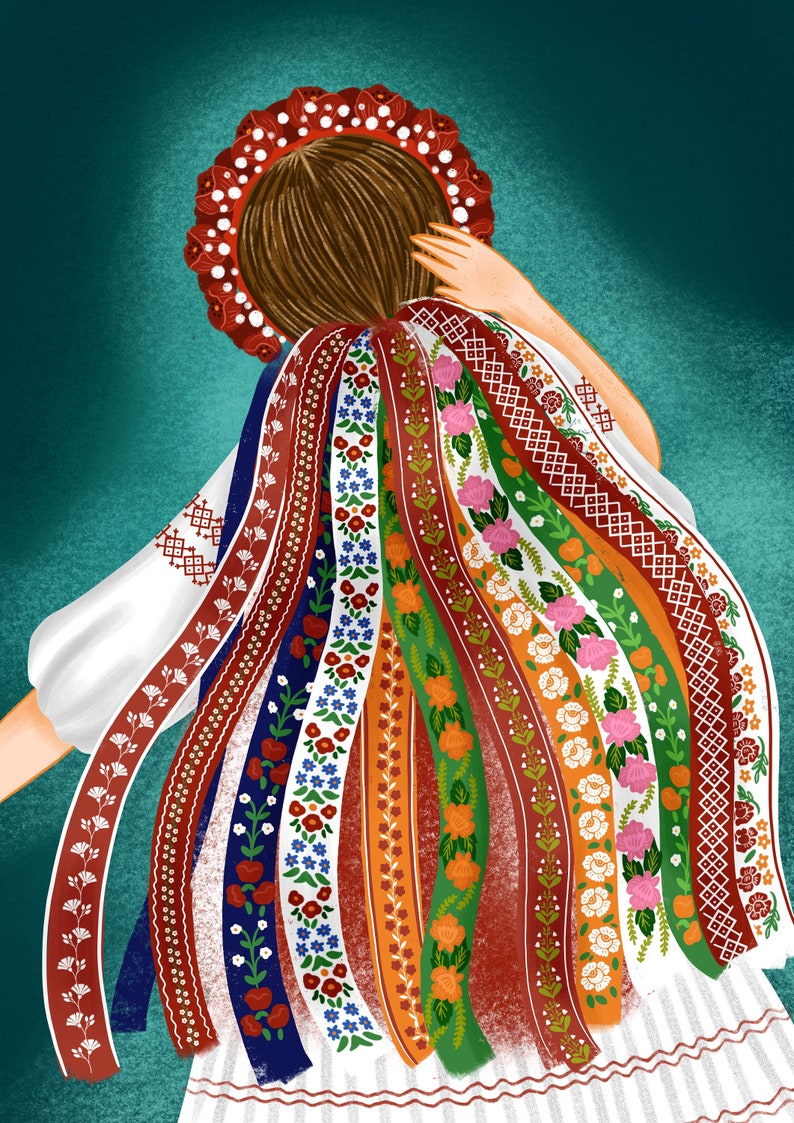 Slavic Folk Costume Folklore Poster Slavic Pagan - Etsy