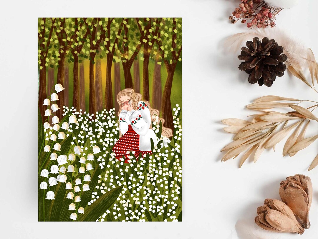 Lily of the Valley Folklore Poster Slavic Pagan Folklore Print Slavic ...