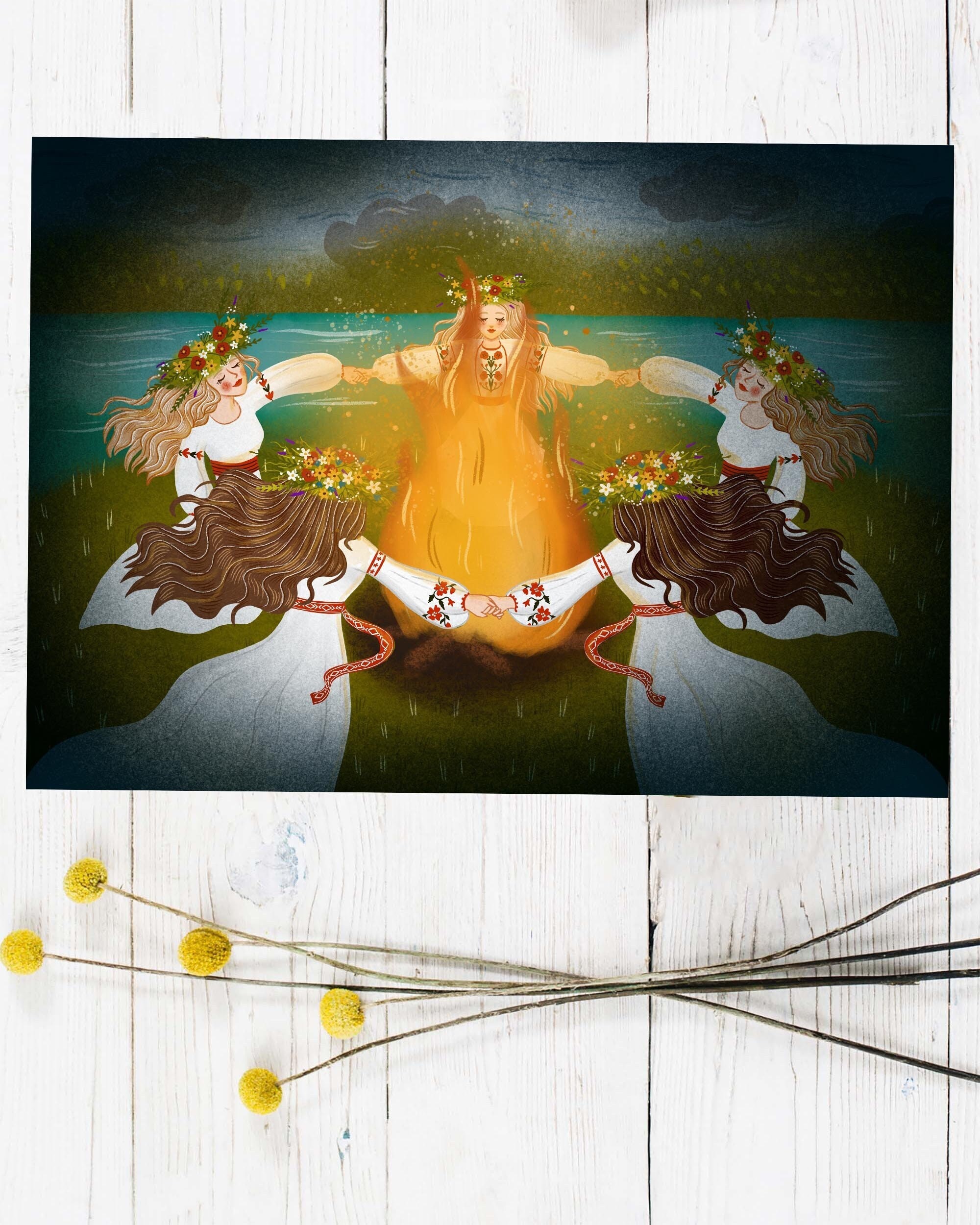 Slavic Pagan Folklore poster Slavic Art Kupala Night Folklore Print ...