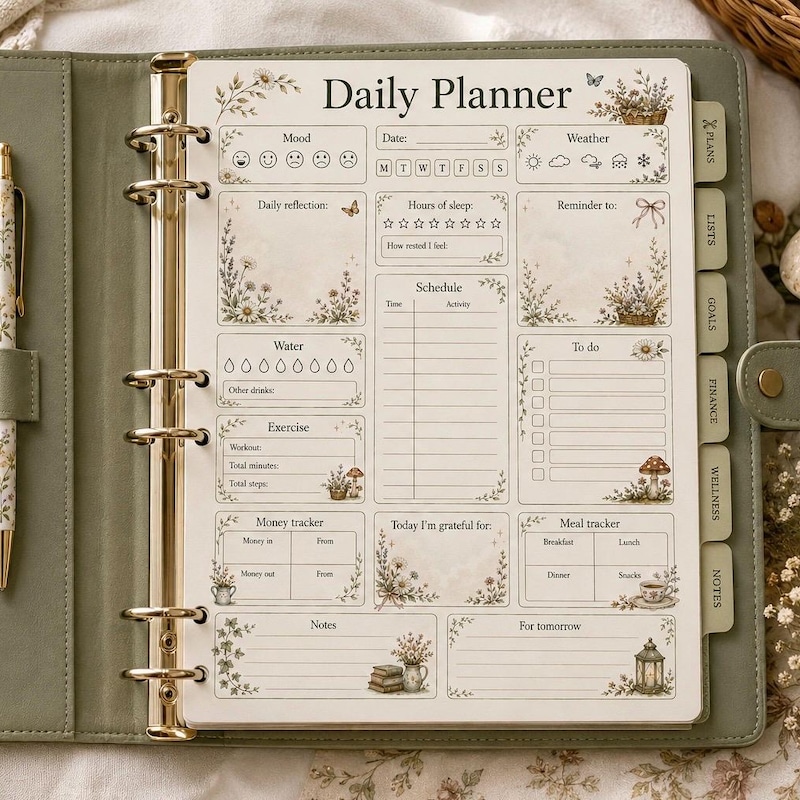 Daily Planner Cottagecore - Etsy