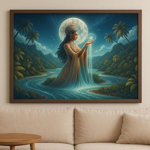 Atabey Goddess and Zemi Printable Poster – Taíno-inspired Puerto Rican ...