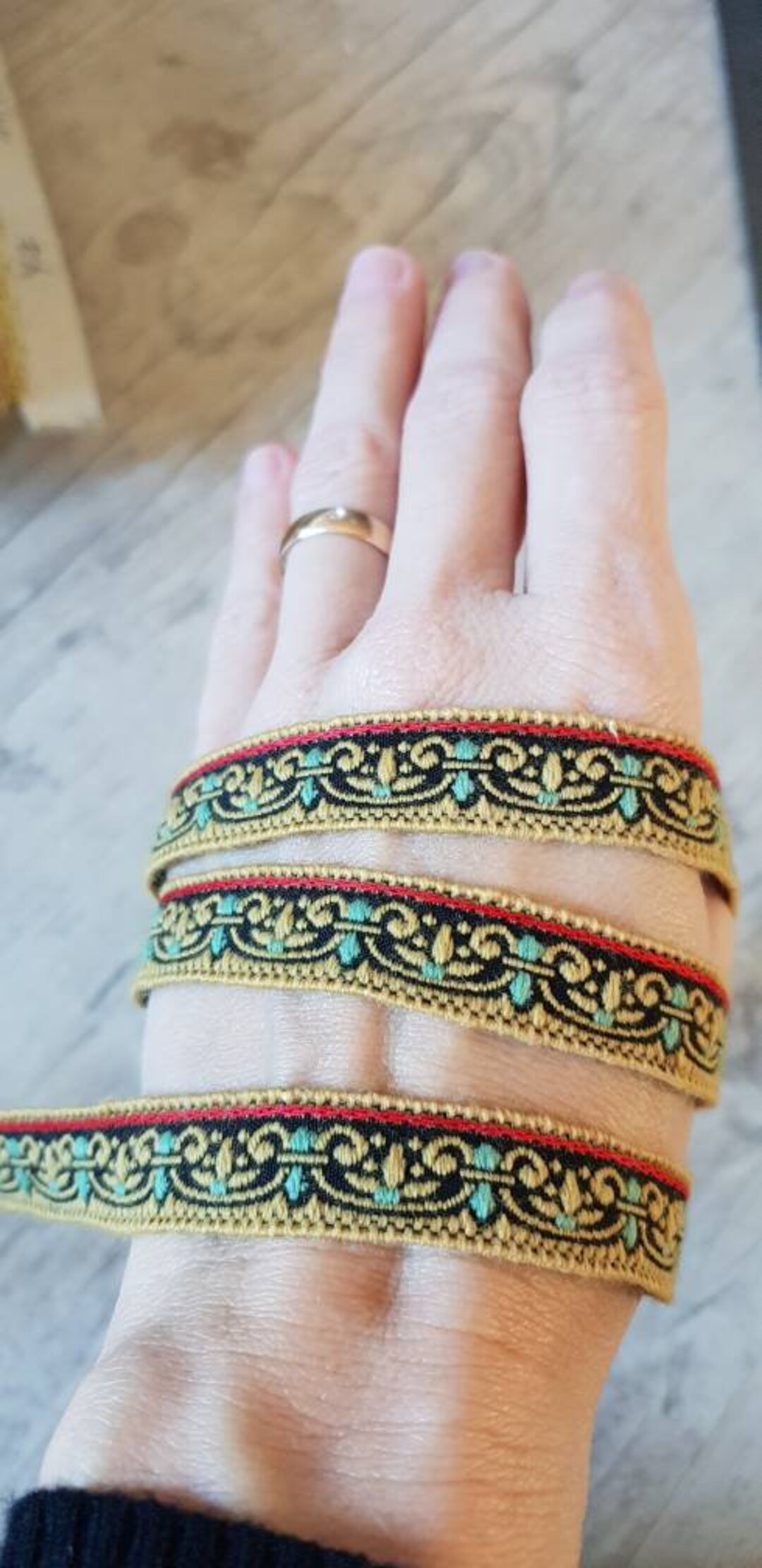 Medieval Stripe, Stripe Jacquard, Meter, Vintage Lace, Woven, Yellow ...