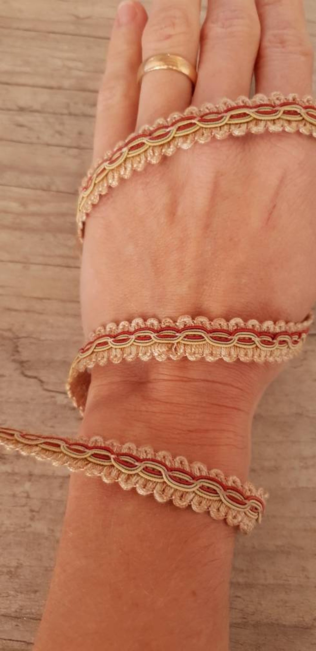 Galón medieval, galón trenzado, metro, vintage, raya francesa ...