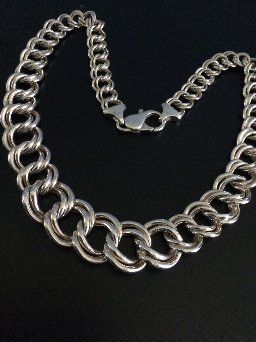 Sterling Silver Double Curb Necklace - Etsy