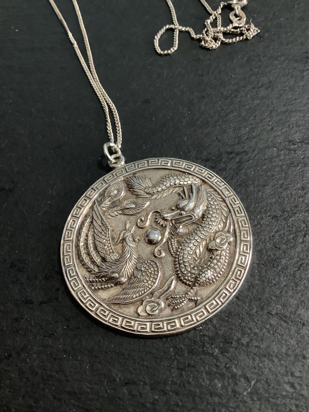 Chinese Dragon Pendant on Chain - Etsy